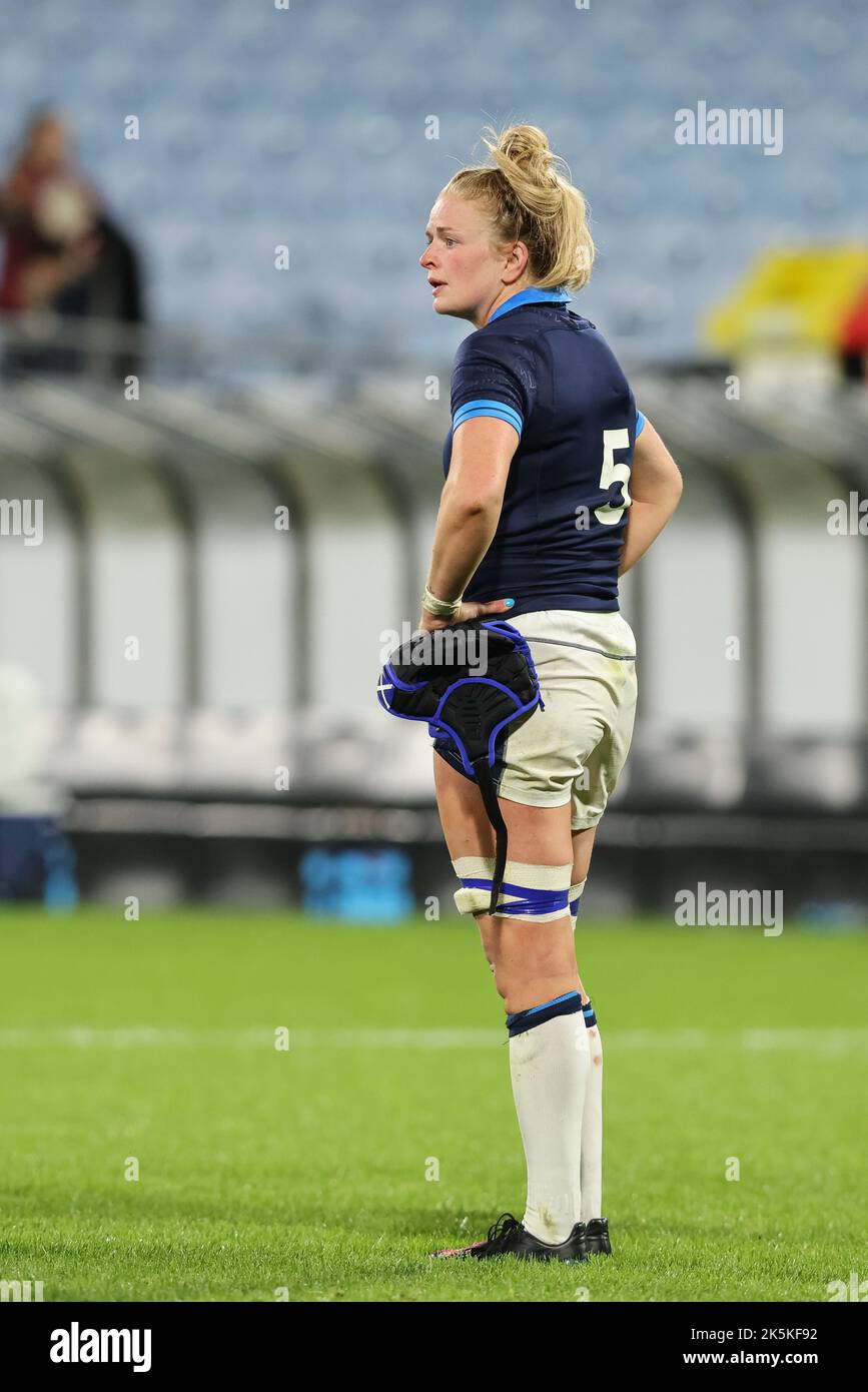 Sarah Bonar of Scotland at the final whistle during the Women's Rugby ...