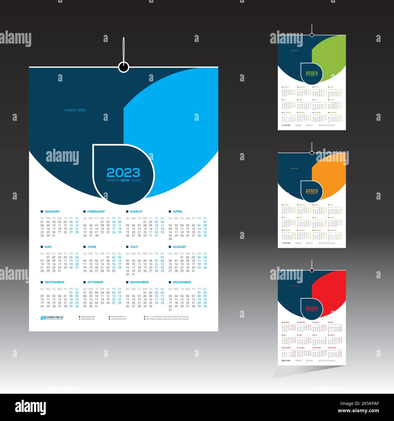 2023 wall vector calendar design Stock Vector Image & Art - Alamy