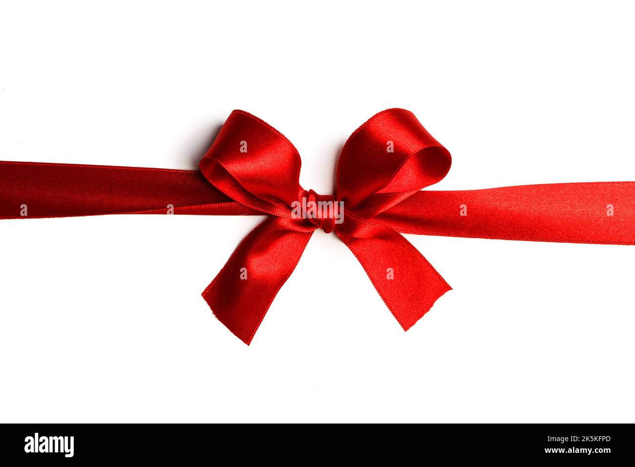 Elegant satin red ribbon bow isolated on white background Stock Photo ...