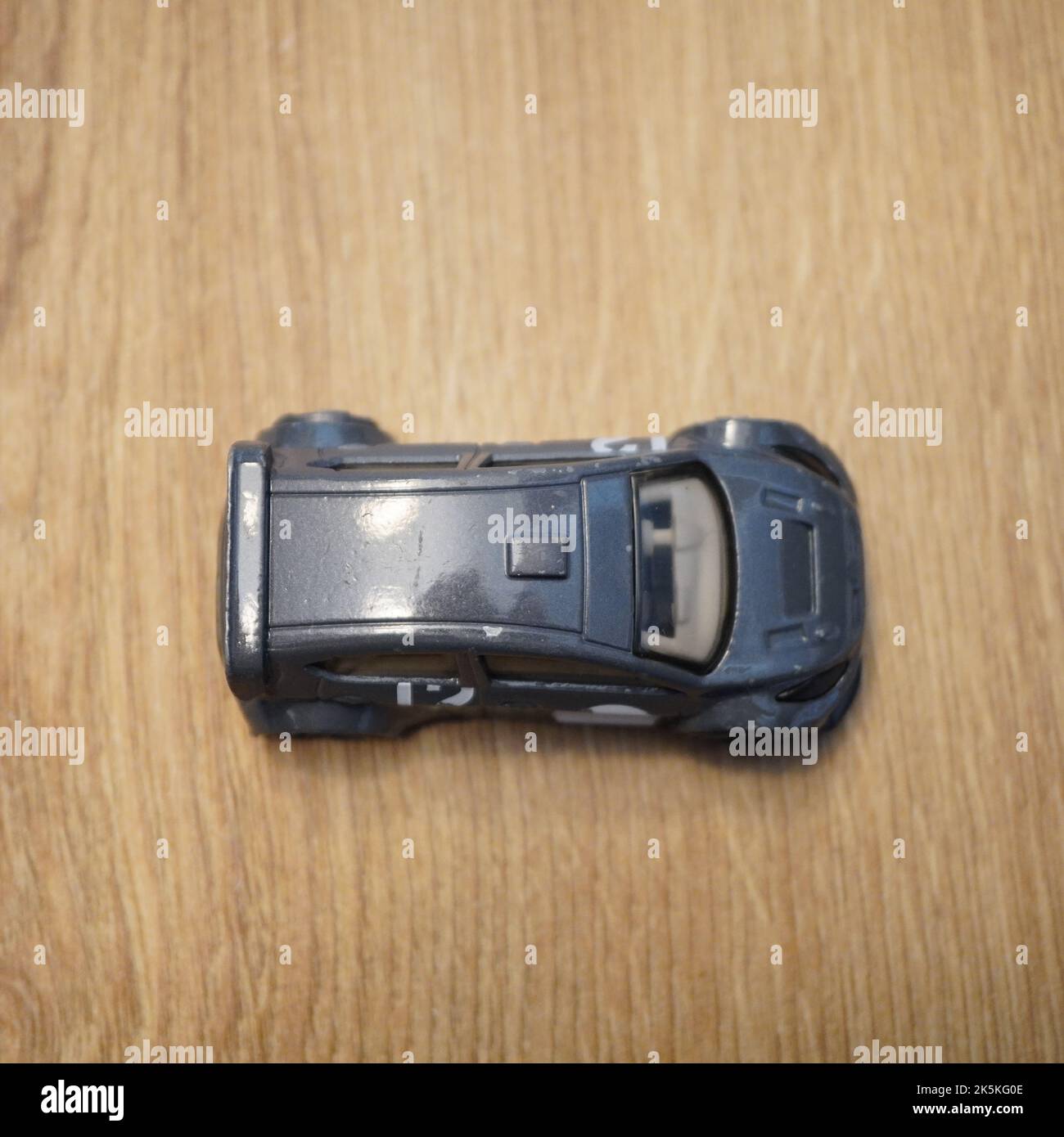 The top view of a Ford Fiesta Mattel Hot Wheels toy car model made of ...