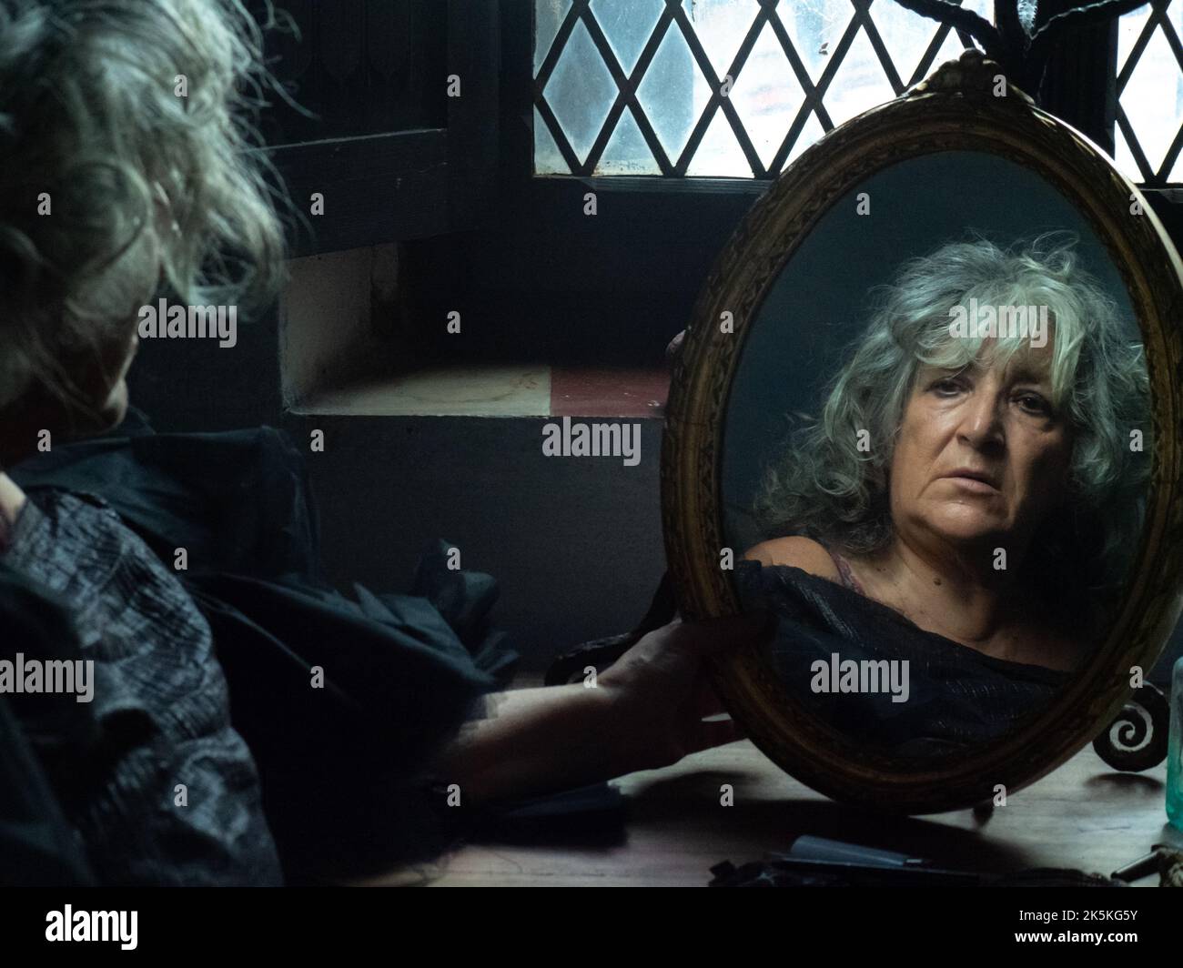 evil woman at night evil dressing wraith spirit theme at the mirror ...