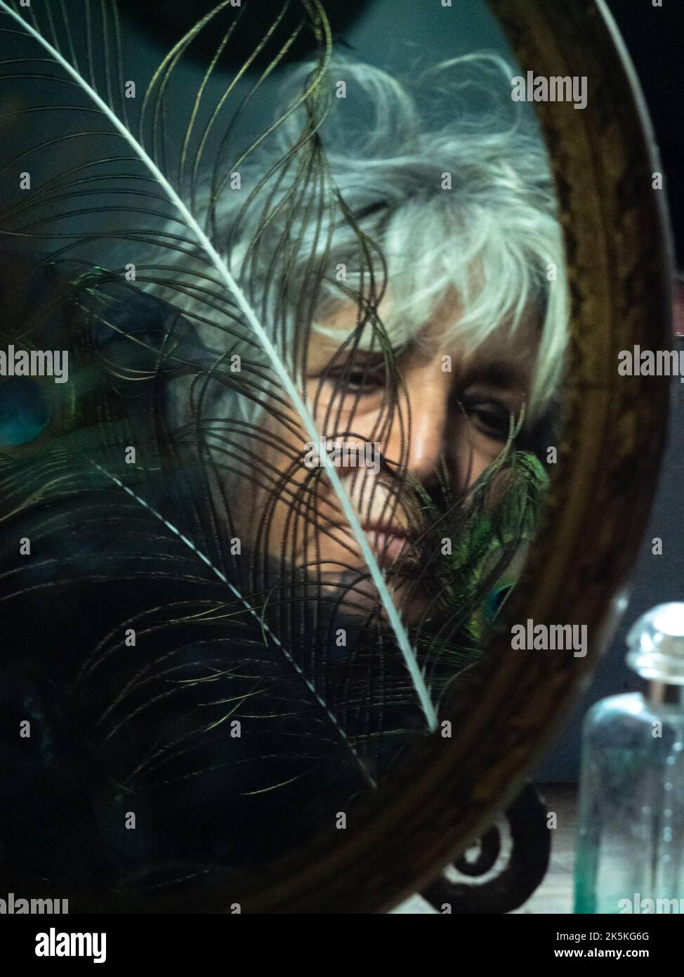 evil woman at night evil dressing wraith spirit theme at the mirror ...