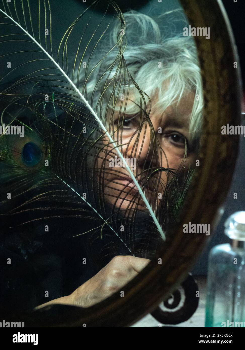 evil woman at night evil dressing wraith spirit theme at the mirror ...