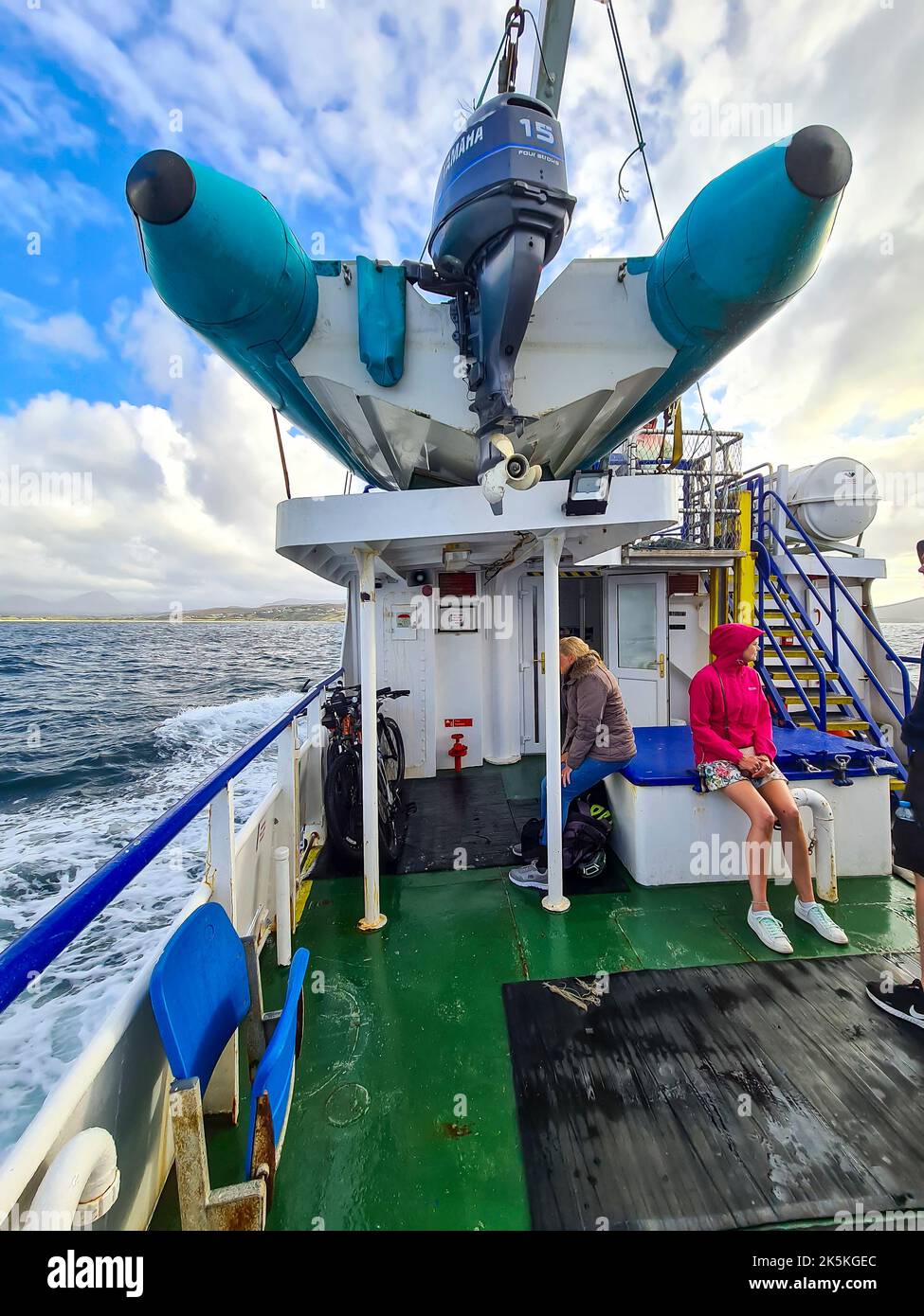 MAGHERAROARTY, COUNTY DONEGAL, IRELAND - AUGUST 25 2022 : The ferry is ...
