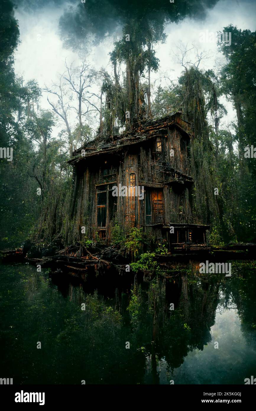 Louisiana swamp illustration hi-res stock photography and images - Alamy