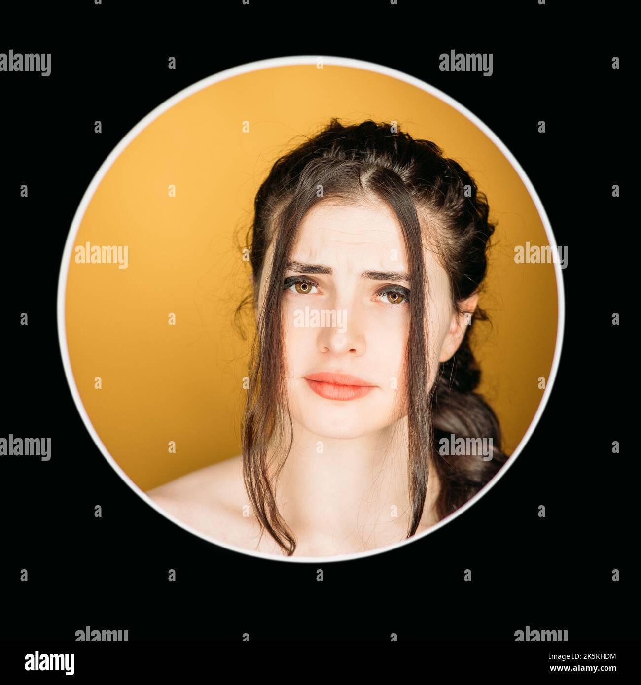 Upset girl portrait. Mistake regret. Depression disappointment ...