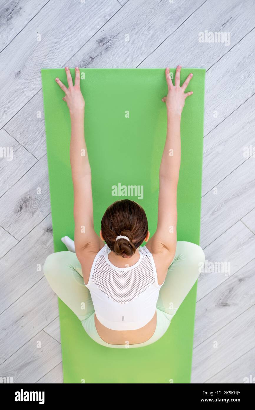pilates practice body workout woman training yoga Stock Photo - Alamy
