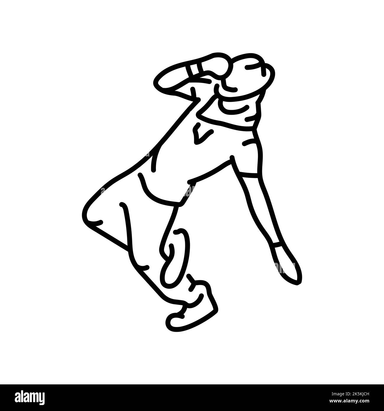 Man dancing hip hop color line icon. Contemporary dance. Pictogram for ...