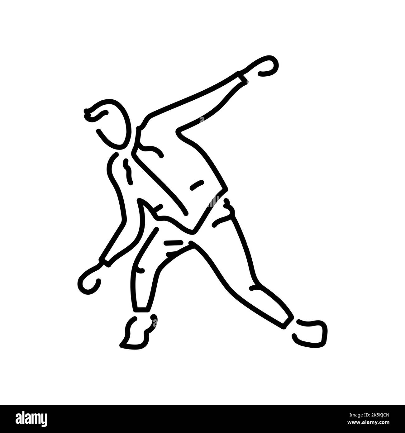 Man dancing hip hop color line icon. Contemporary dance. Pictogram for ...