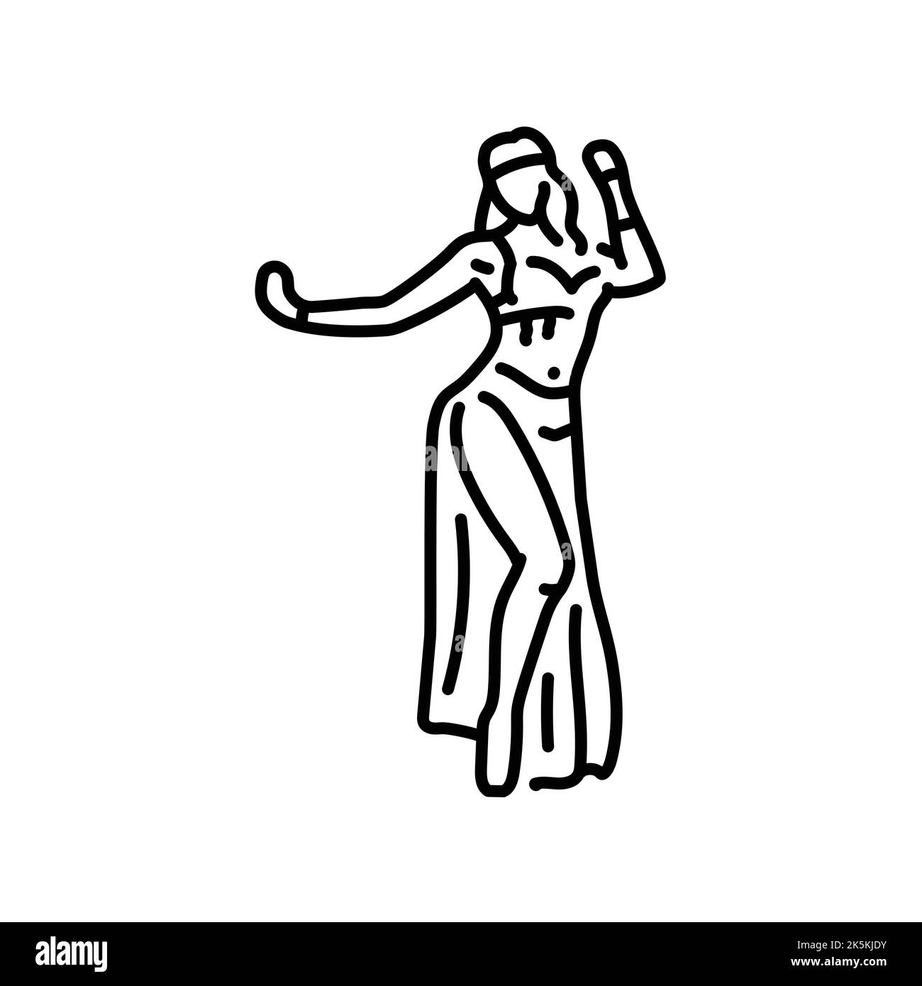 Woman belly dance color line icon. East dance. Pictogram for web page ...
