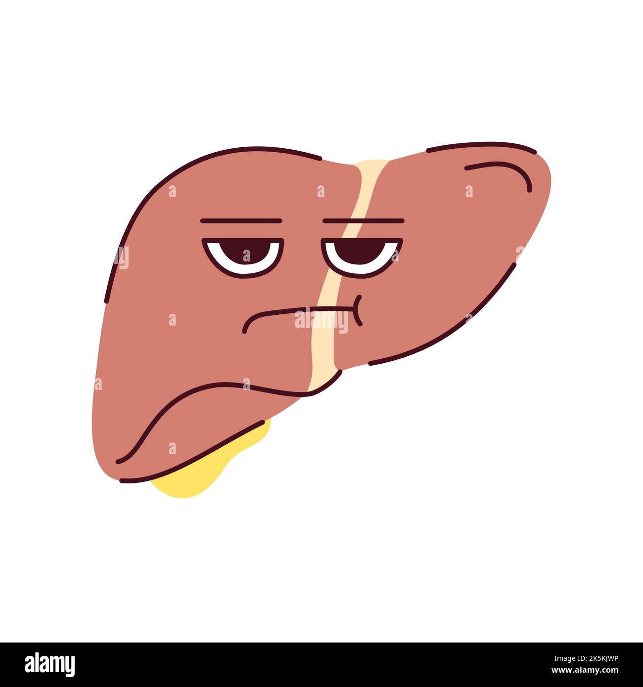 Human organ liver color line icon. Mascot of emotions Stock Vector ...