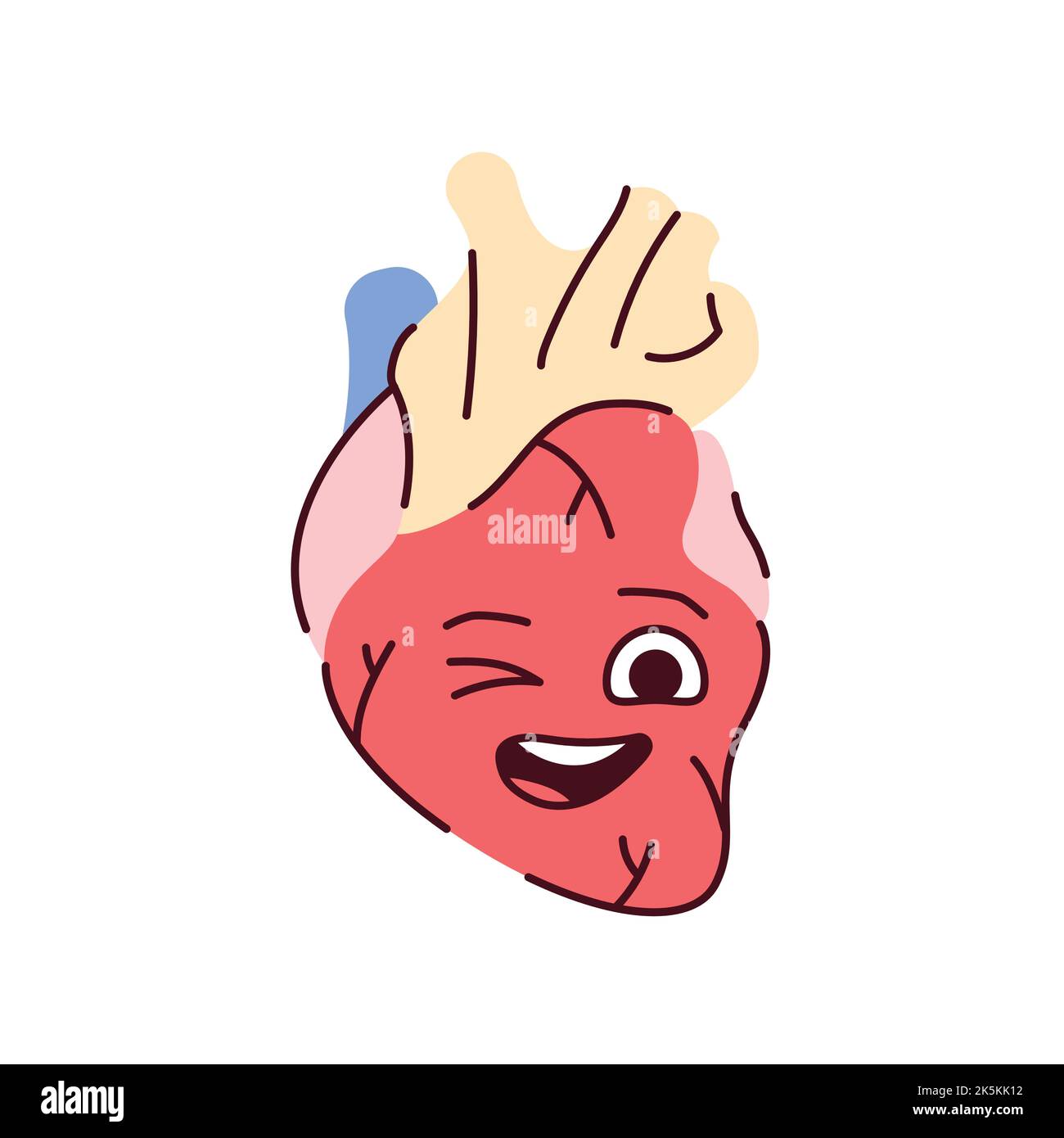 Human organ brain color line icon. Mascot of emotions Stock Vector ...