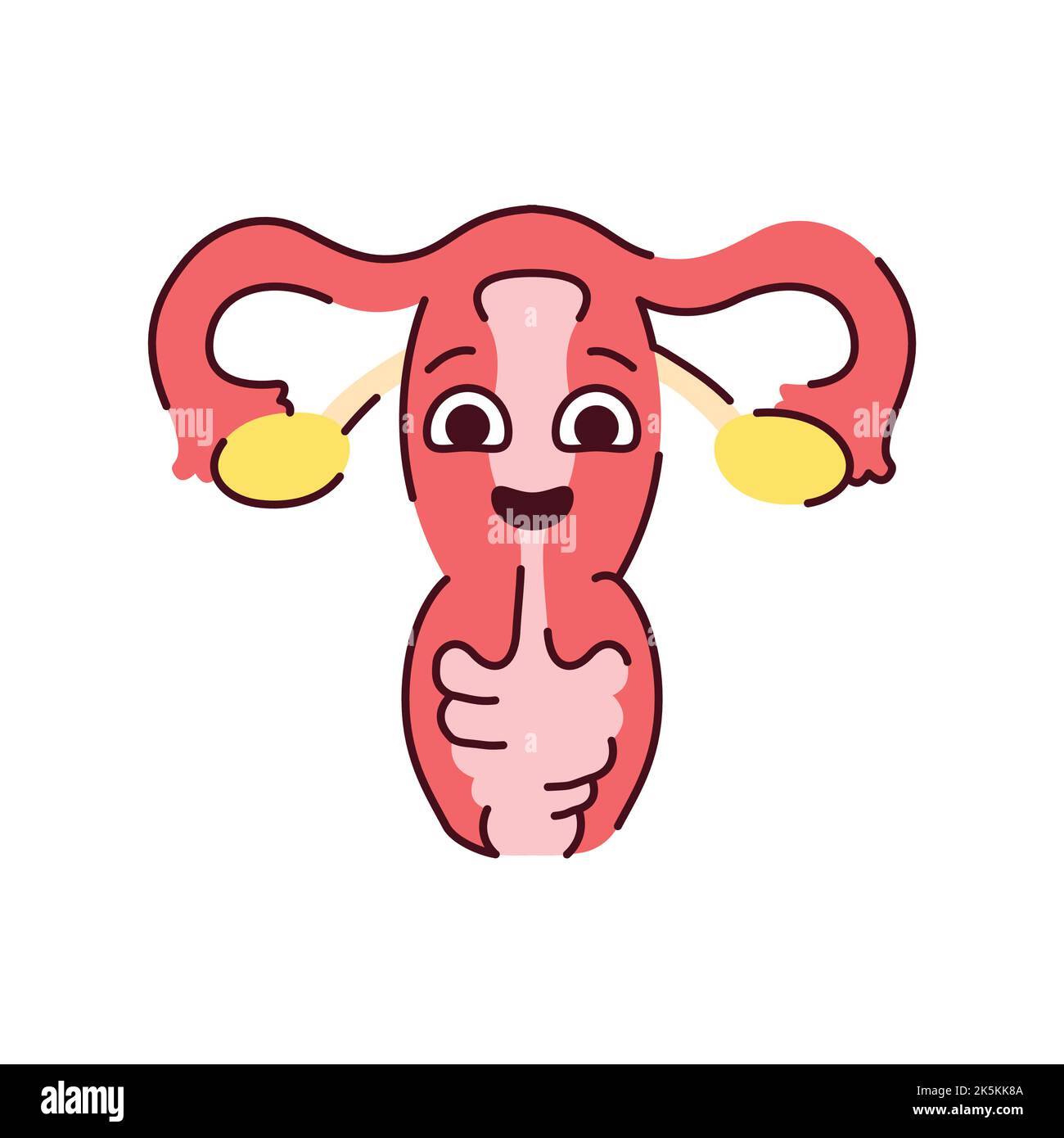 Human organ uterus color line icon. Mascot of emotions Stock Vector ...