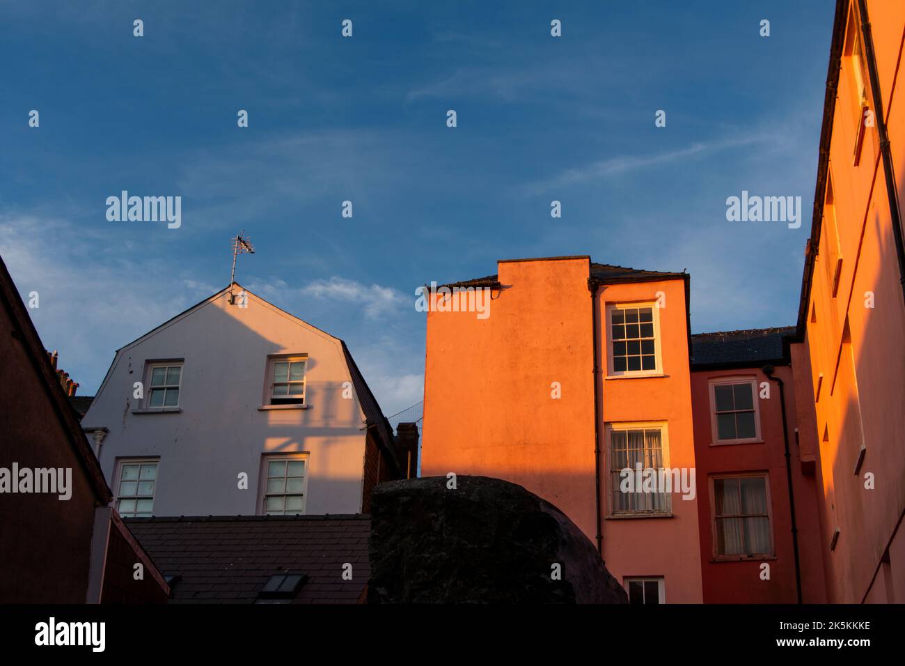 Architecture & views of Tenby, in West Wales. Bathed in late afternoon ...