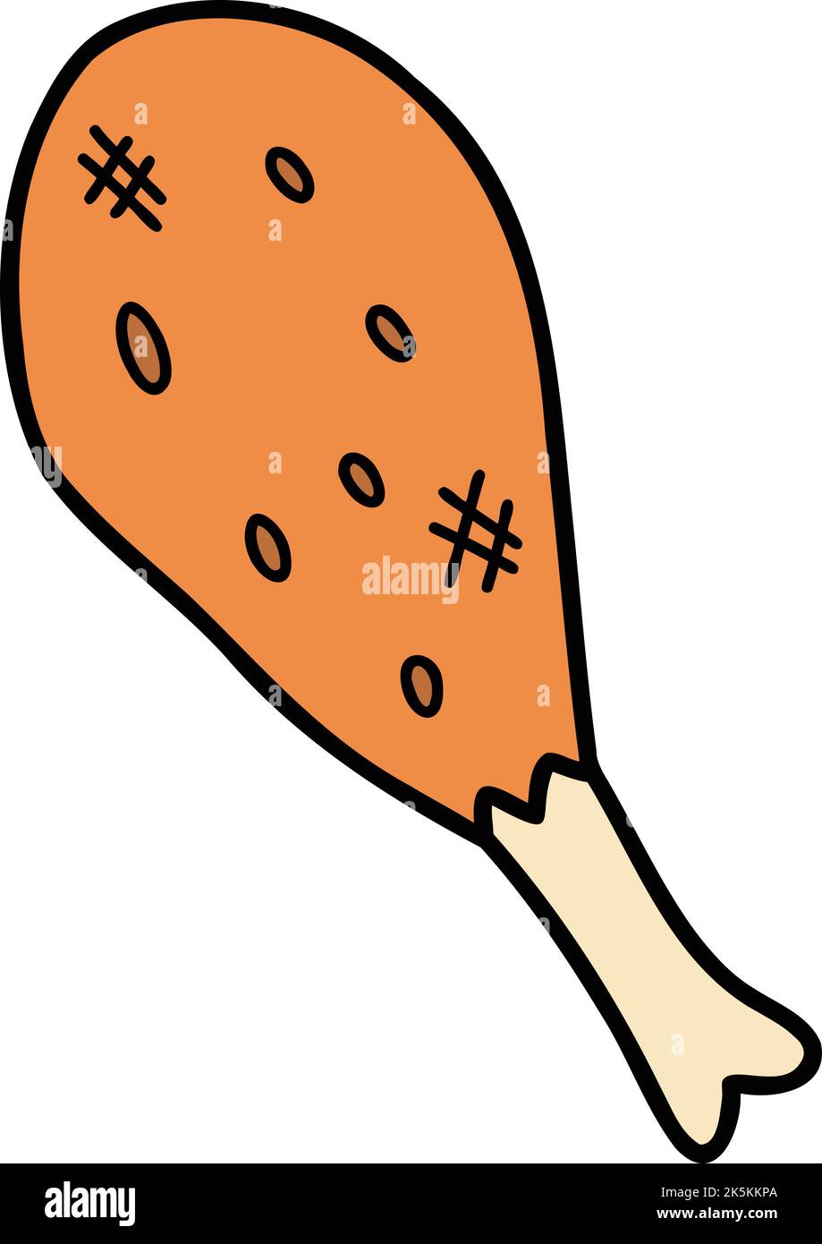 Hand Drawn Fried Chicken Drumsticks illustration isolated on background ...