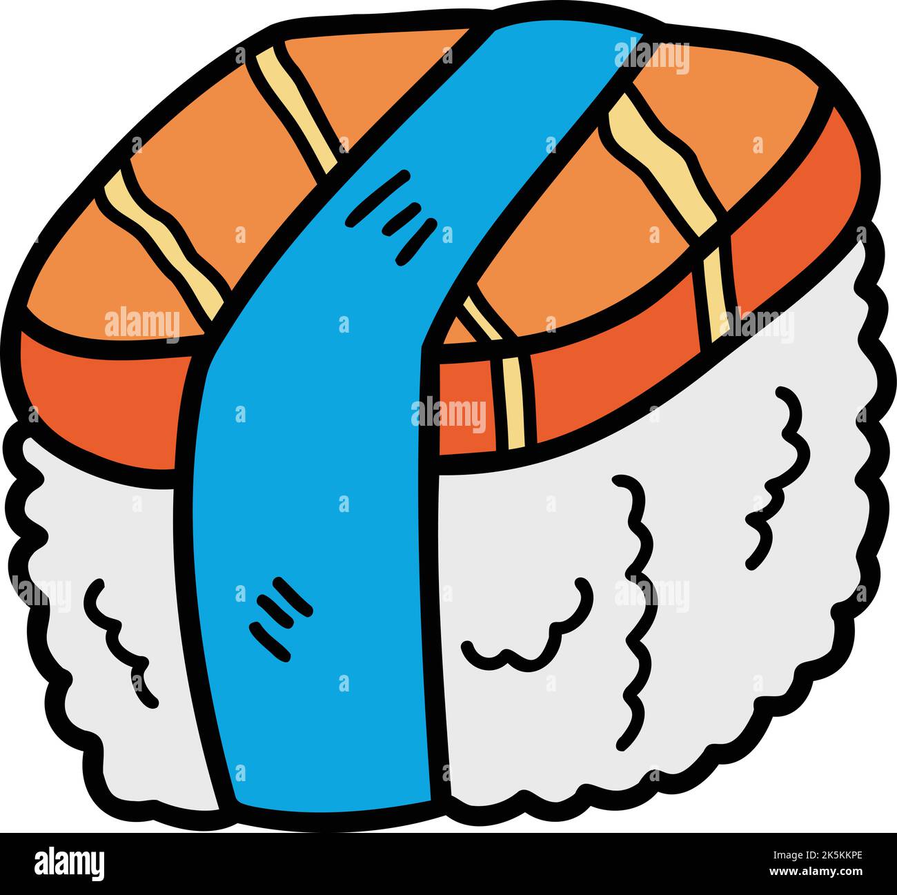 Hand Drawn Seaweed Rice Ball illustration isolated on background Stock ...