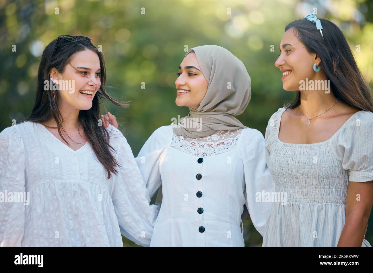 Diversity, friends and happy with women smile for support, trust and ...