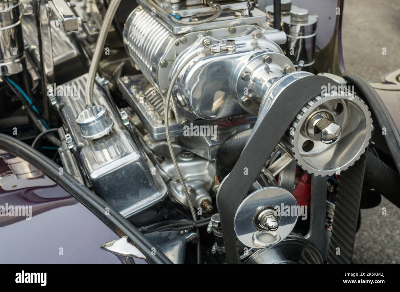 Rover V8 engine in a modified Ford Popular. Vintage By The Sea 2022 ...