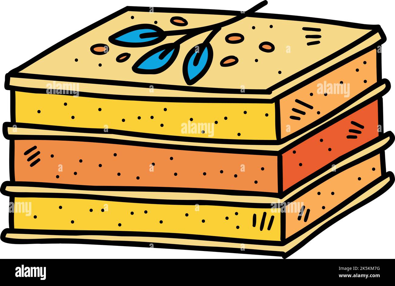 Hand Drawn lasagna illustration isolated on background Stock Vector ...