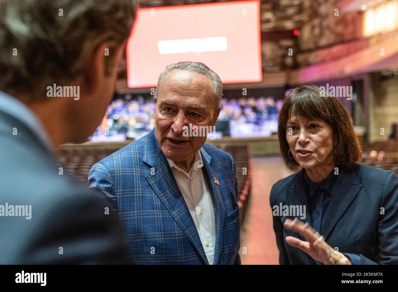 Senator Charles Schumer tours the hall after reopening ceremony and ...