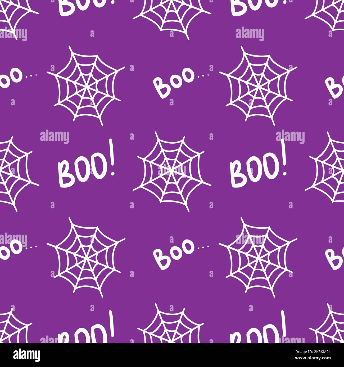 Cute hand drawn vector Halloween seamless pattern, violet doodle ...