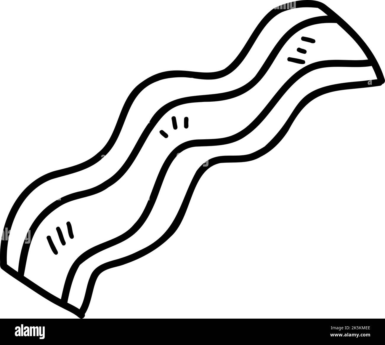 Hand Drawn bacon strips illustration isolated on background Stock ...