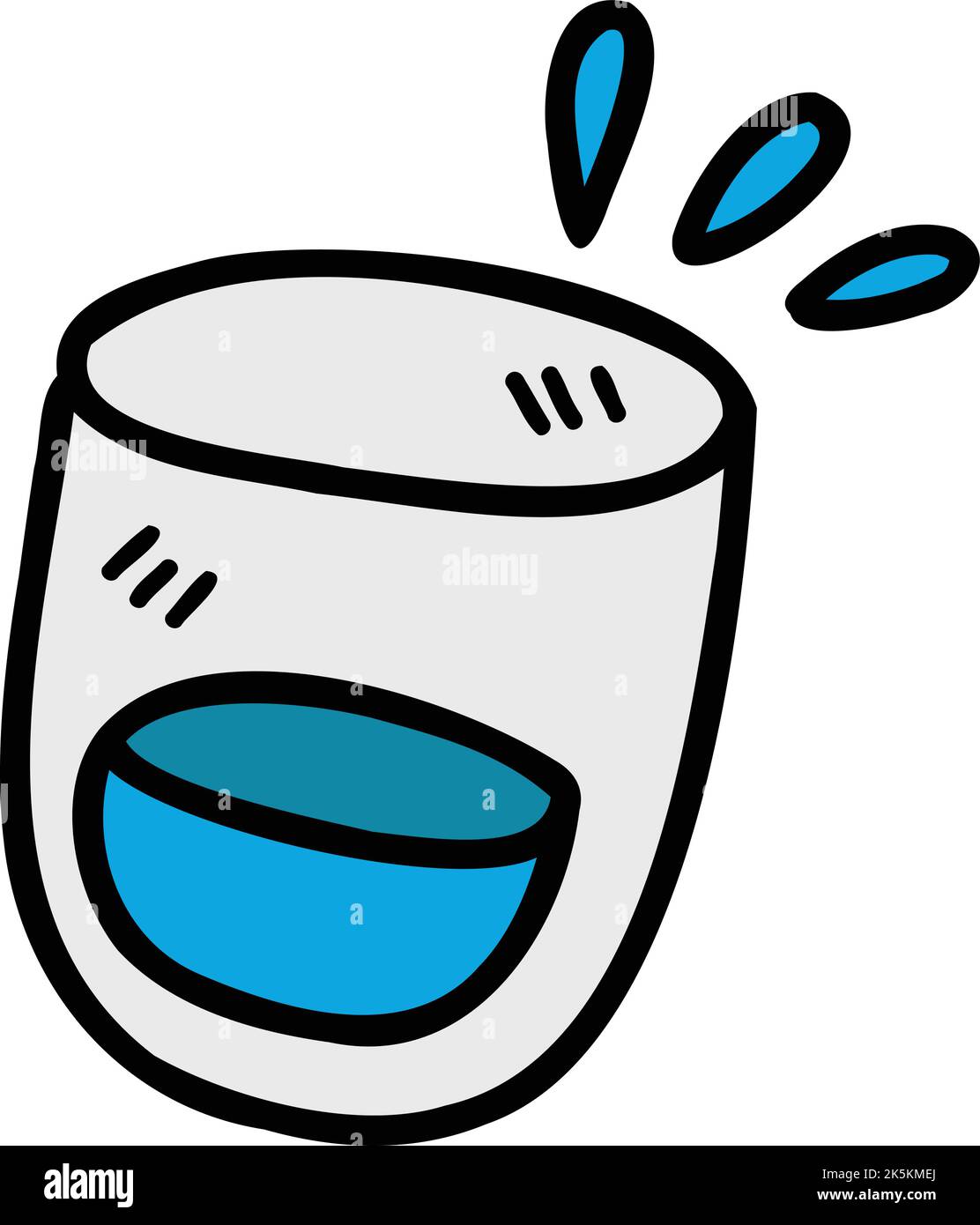 Hand Drawn glass of water filled with water illustration isolated on ...