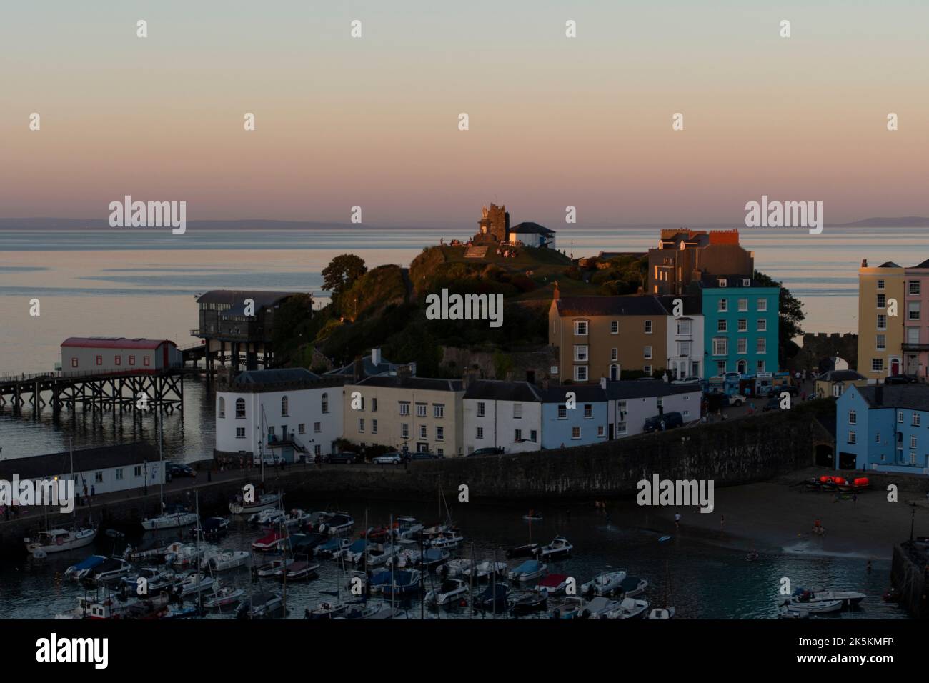 View over Tenby Harbour at Sunset, Tenby in West Wales Stock Photo - Alamy