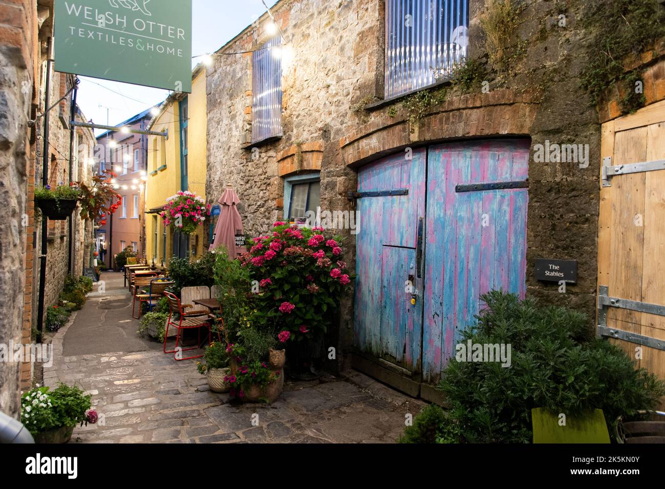 Historical Sergeants Lane, in Tenby, West Wales. Home of Harbwr Brewery ...