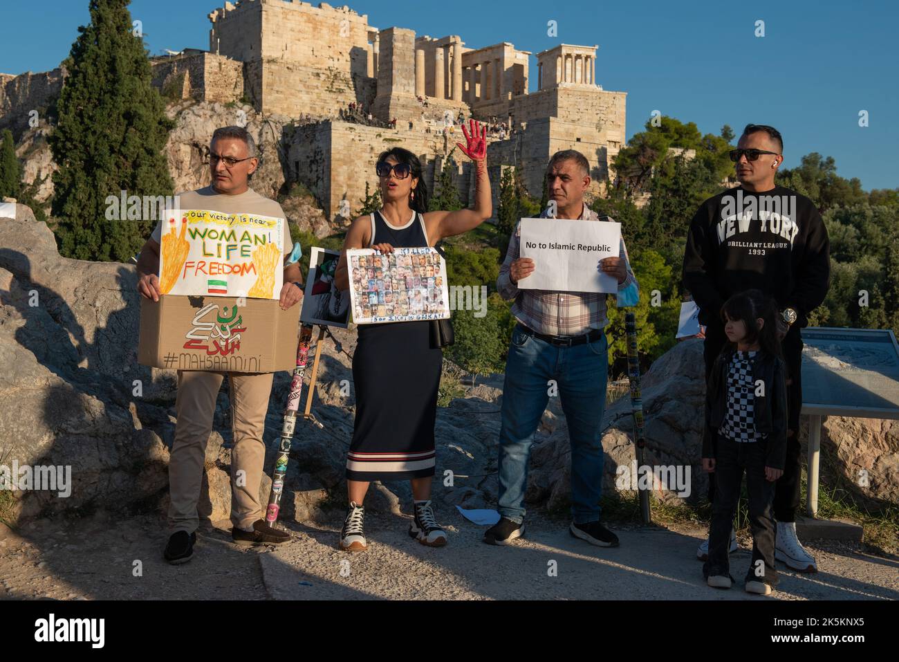 Athens, Greece. 8th October 2022. People holding placards demonstrate ...