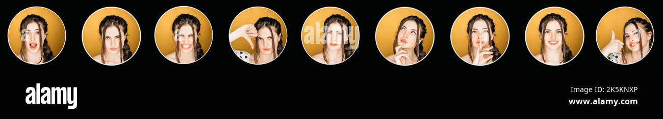 Emotion collection. Face collage. Mood variety. Positive and negative ...