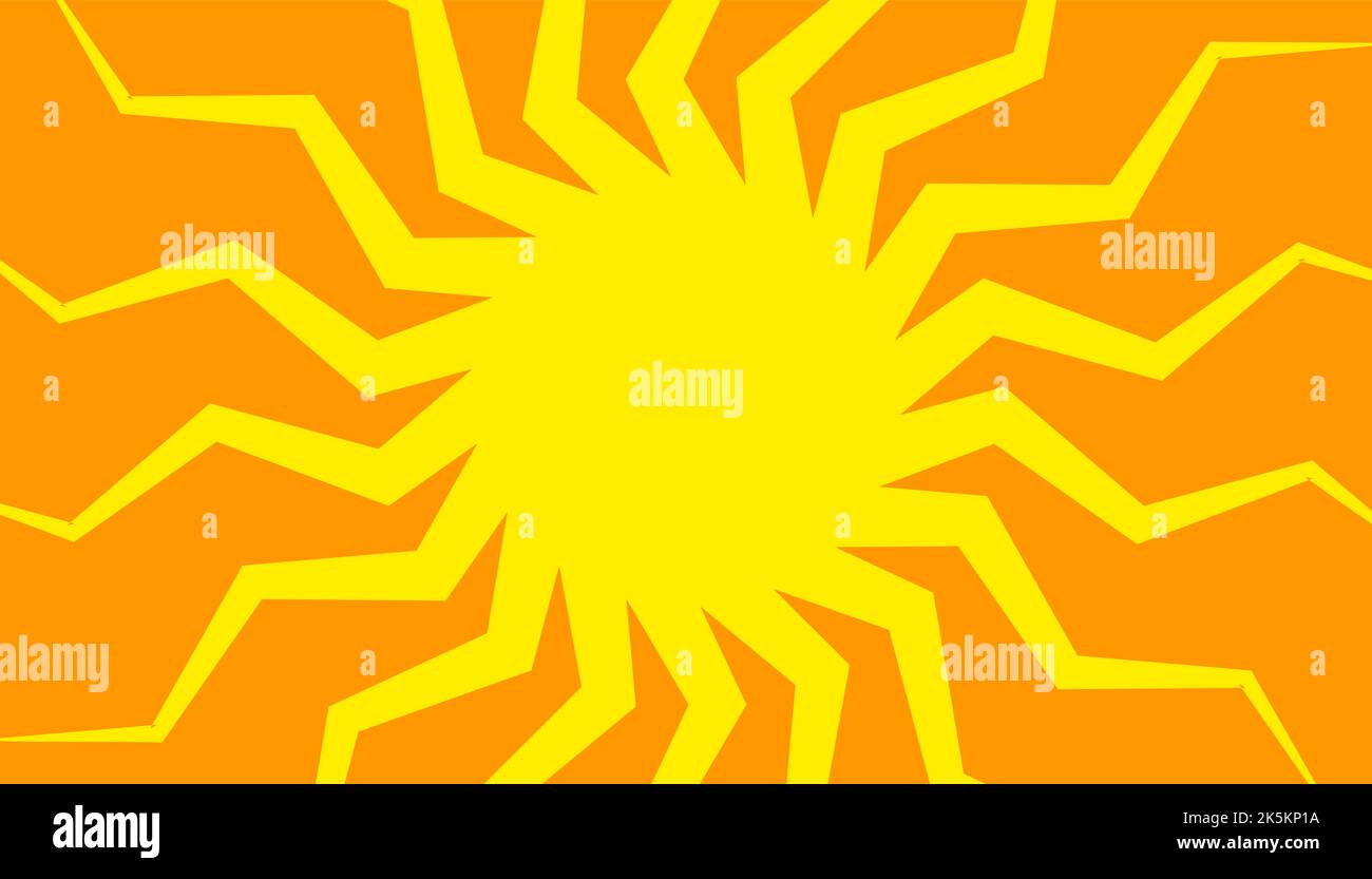 sun with broken rays. sun with distorted rays in shape of zigzag Stock ...