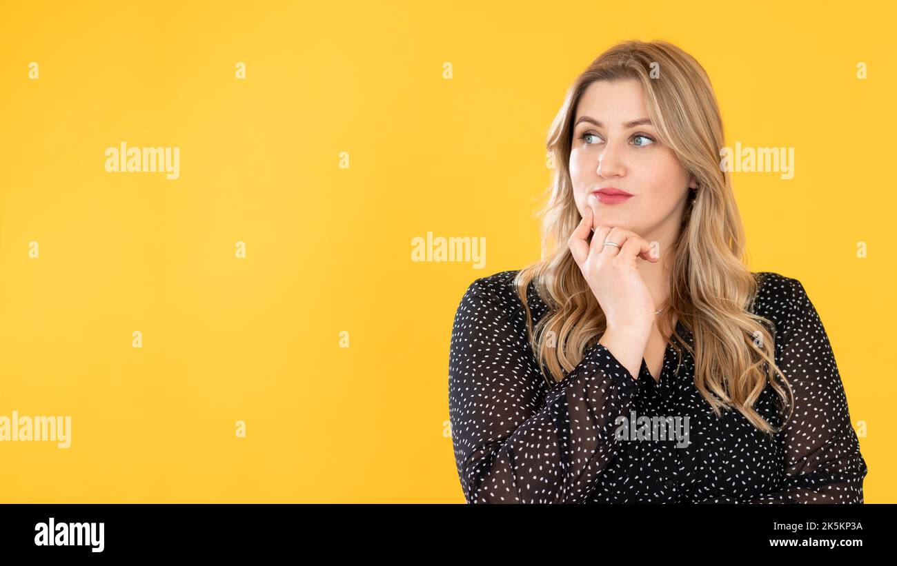 obese beauty body positive pensive curvy woman Stock Photo - Alamy