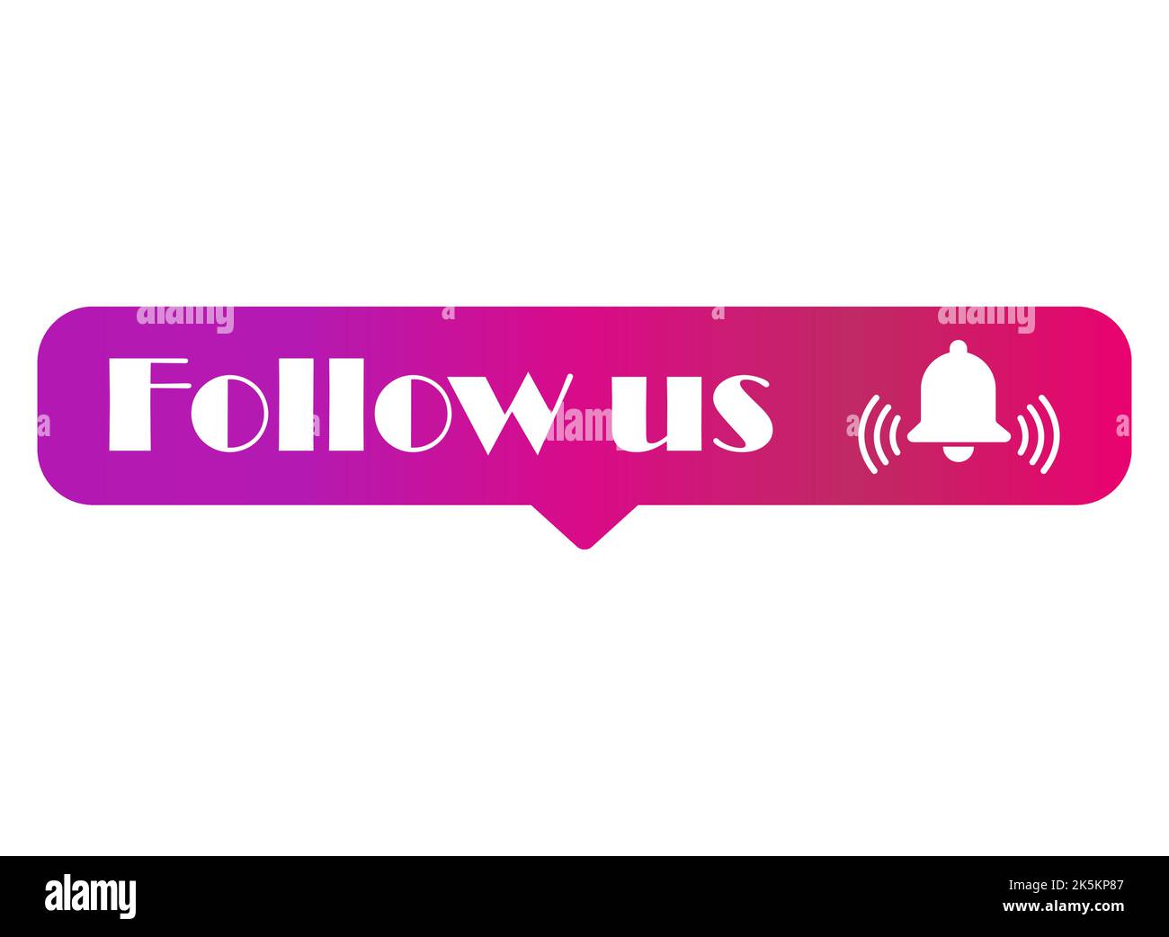 Follow us graphic concept symbol, speech button web label, vector ...