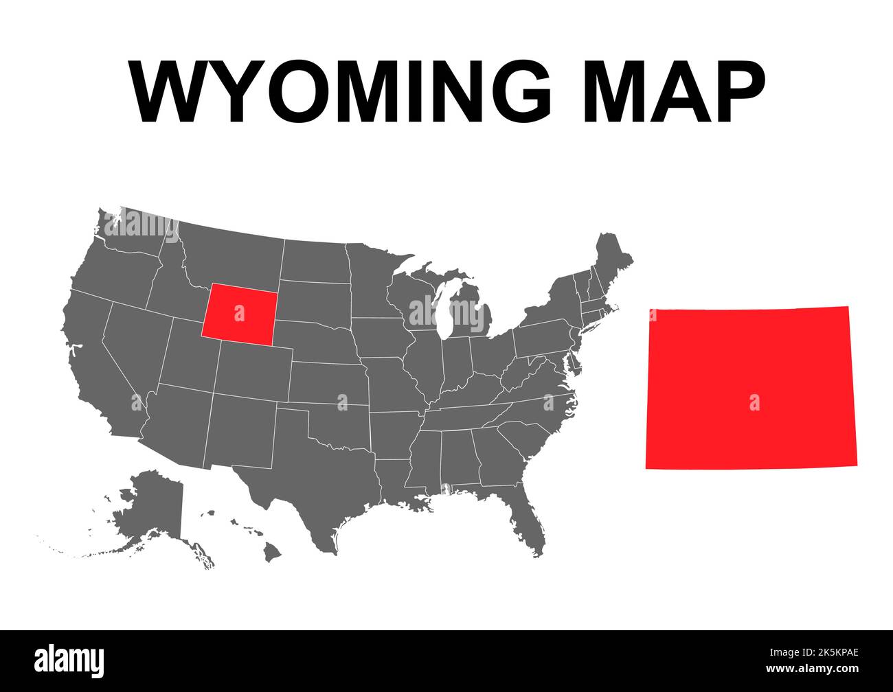 Wyoming map shape, united states of america. Flat concept icon symbol ...