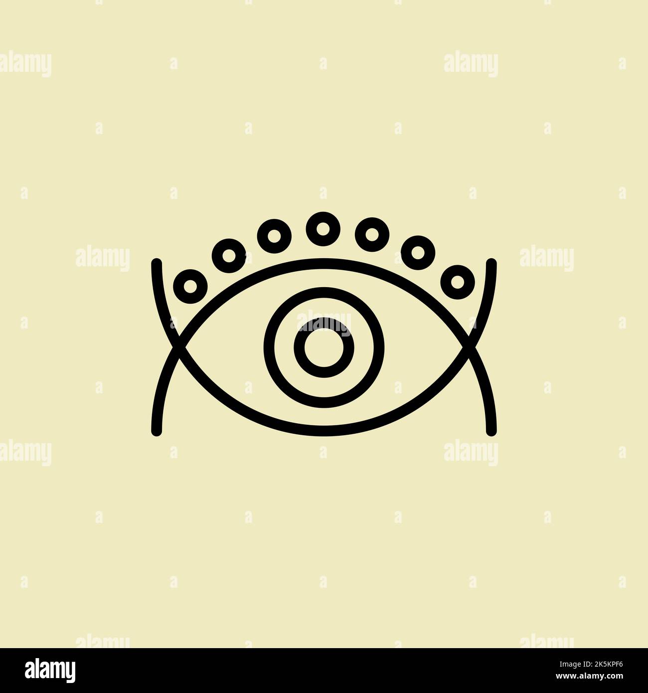 Stylized simple eye line in boho style. Vector logo of eye. Icon of ...