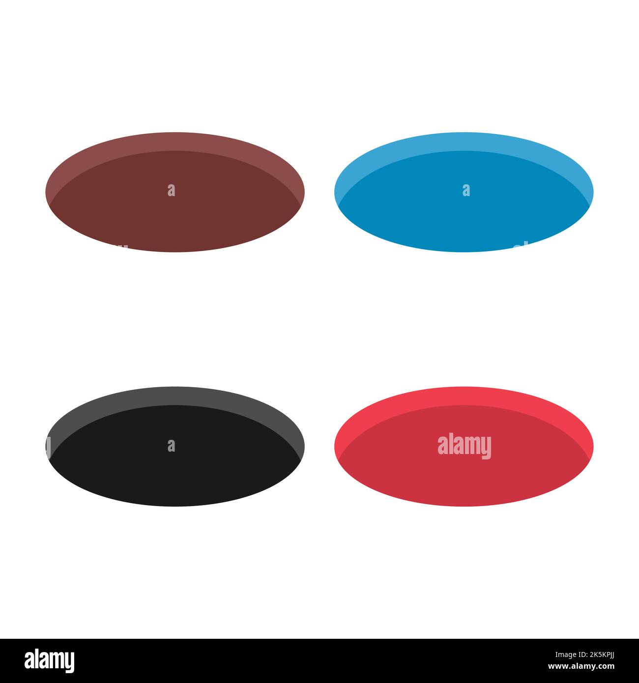 Set of Black hole design icon, circle web flat object, golf deep sign ...