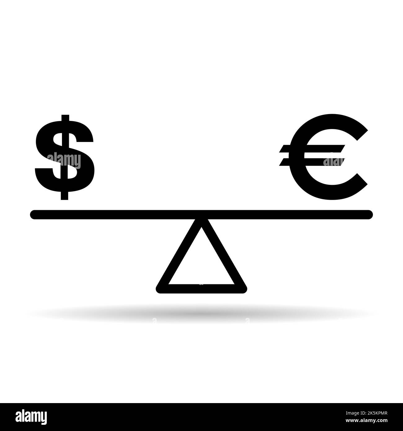 Balance dollar harmony vector icon shadow background. Business flat ...