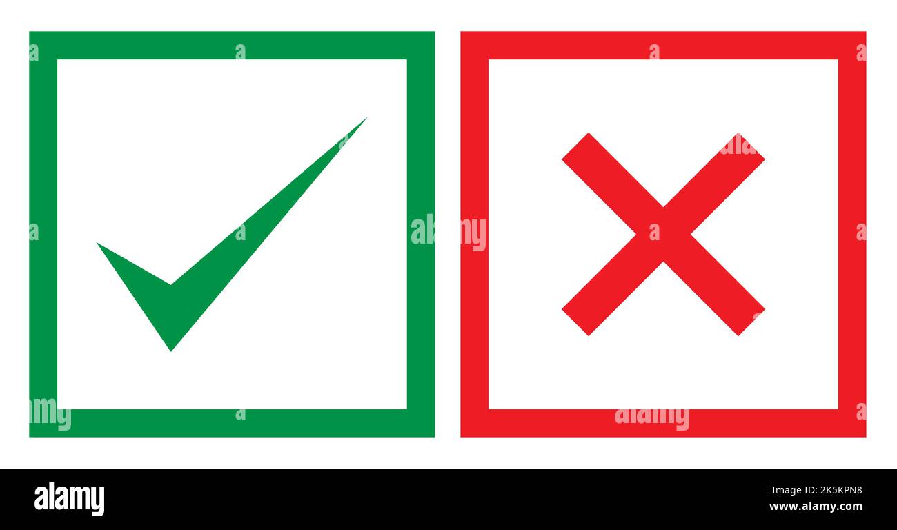 Set of Check and cross mark, yes and no symbol vector illustration, bad ...
