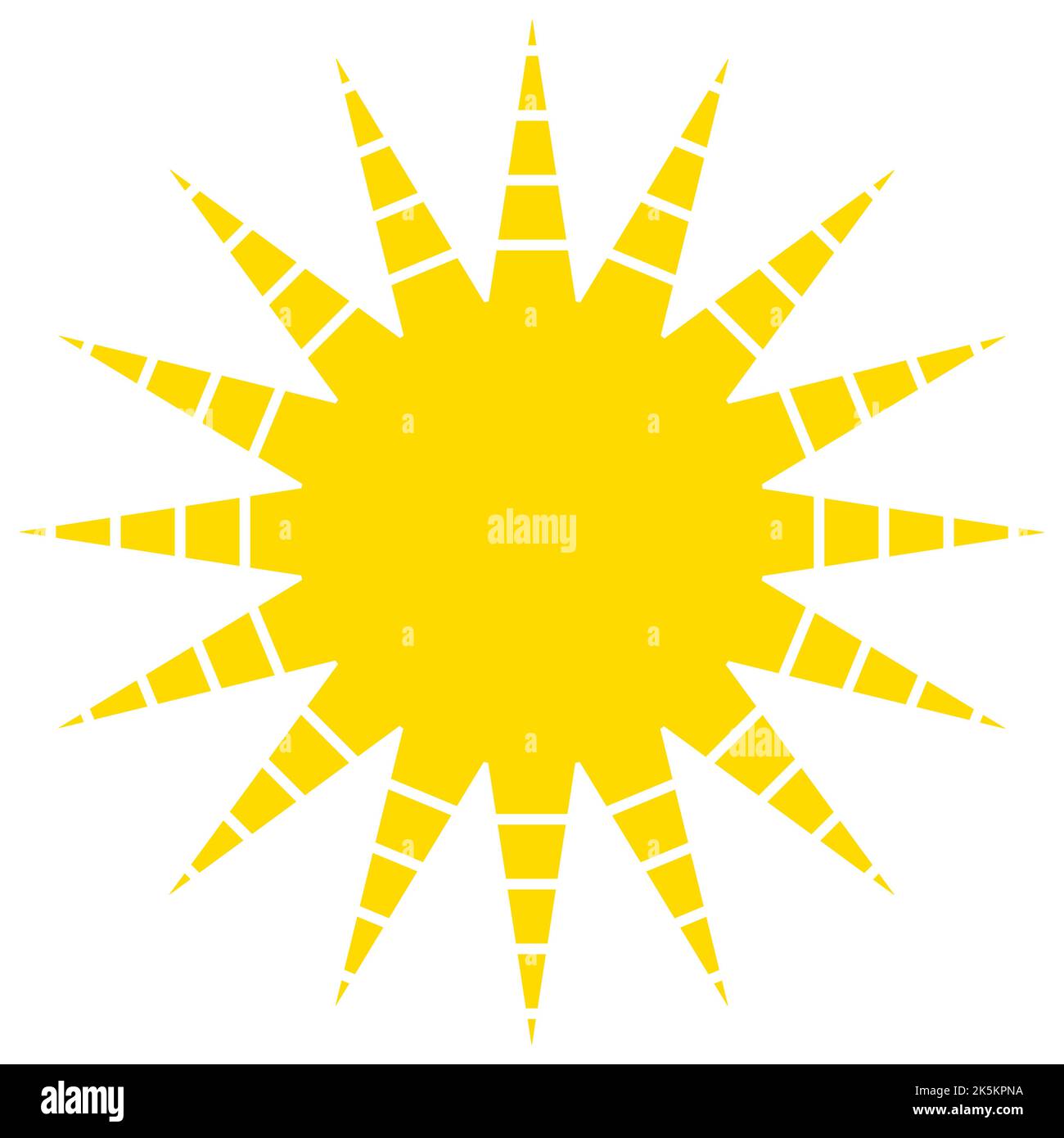 sun geometric element. shape of sun with rays, summer symbol Stock ...