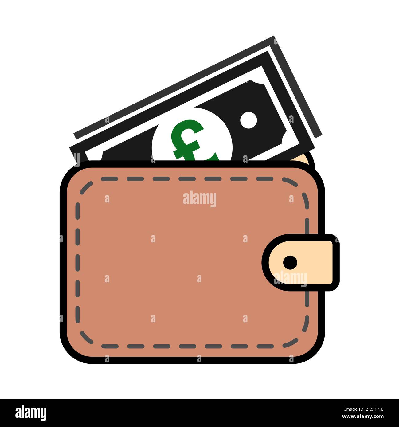 Wallet pound icon, finance flat symbol, economy deposit cash vector ...