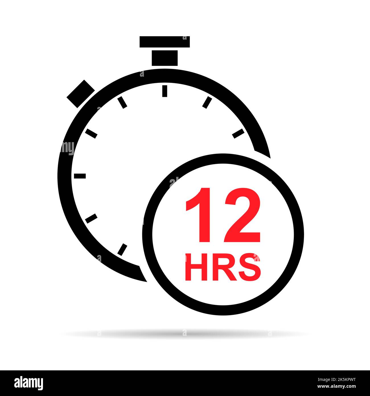 Timer sport icon shadow, stopwatch digital graphic symbol, time circle ...