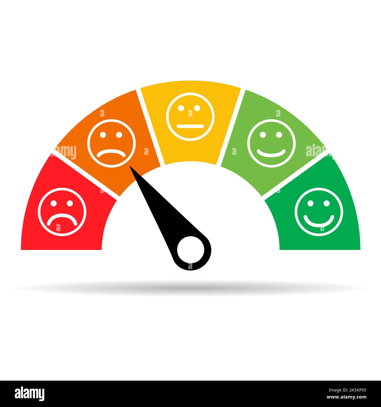 Customer satisfaction meter shadow icon, graph rating measure business ...