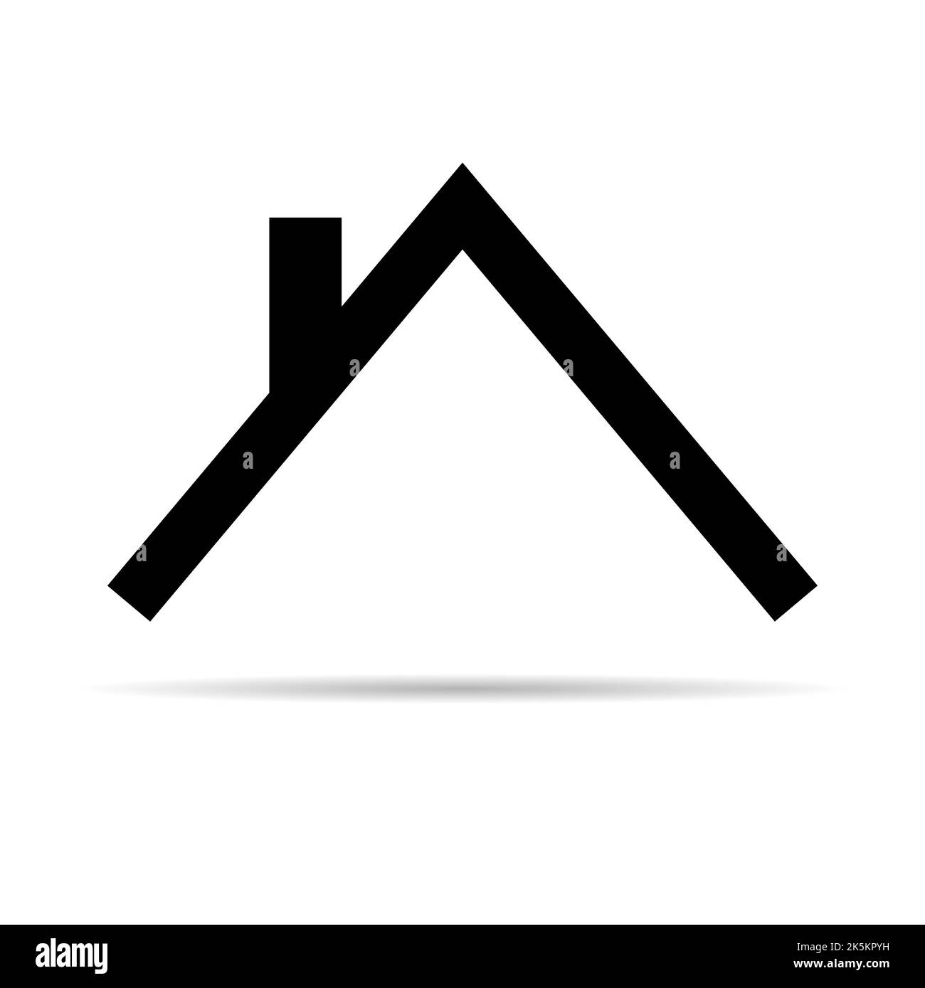 Rooftop House Silhouettes Chimney Roof Silhouette Cut Out Stock Images