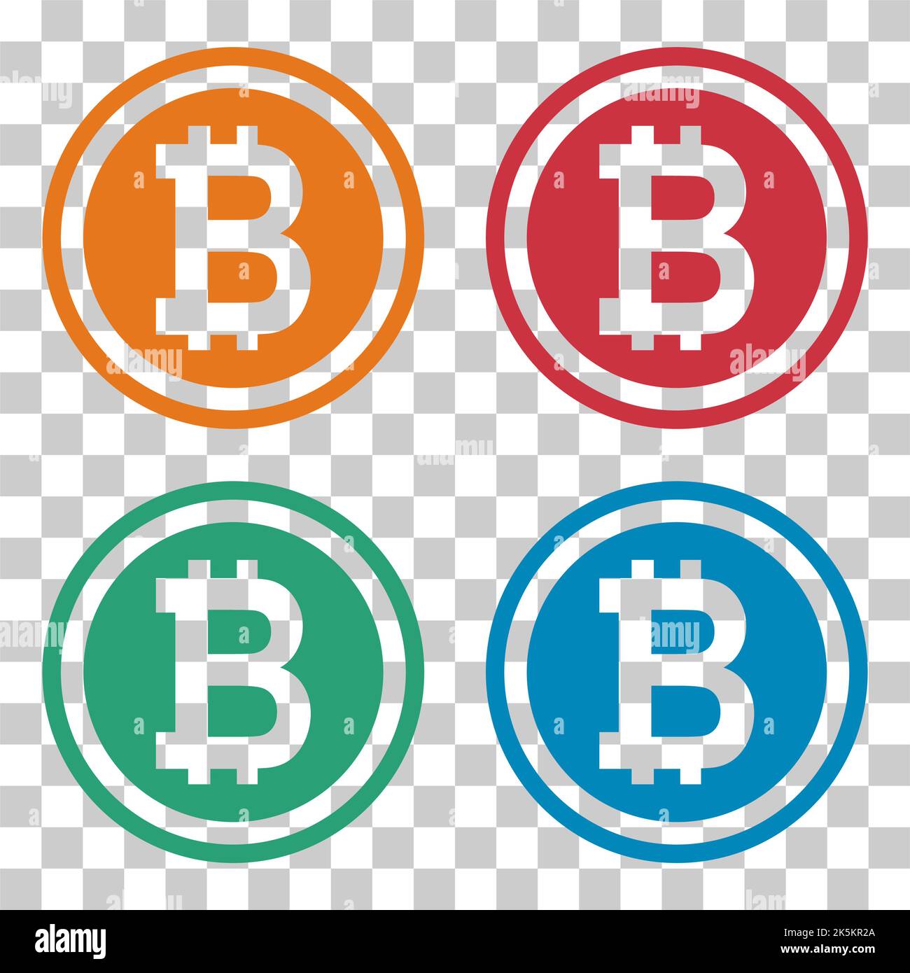 Set of Bitcoin web coin, internet electronic crypto design symbol ...