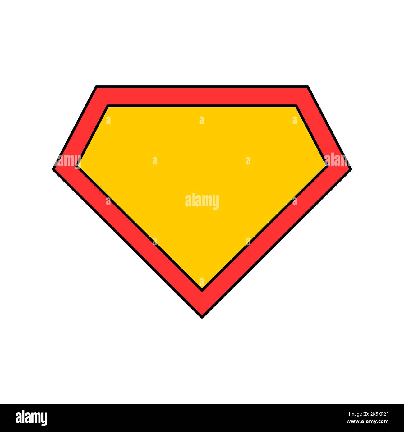 Comic hero icon, symbol shield. Isolated vector on blue background ...