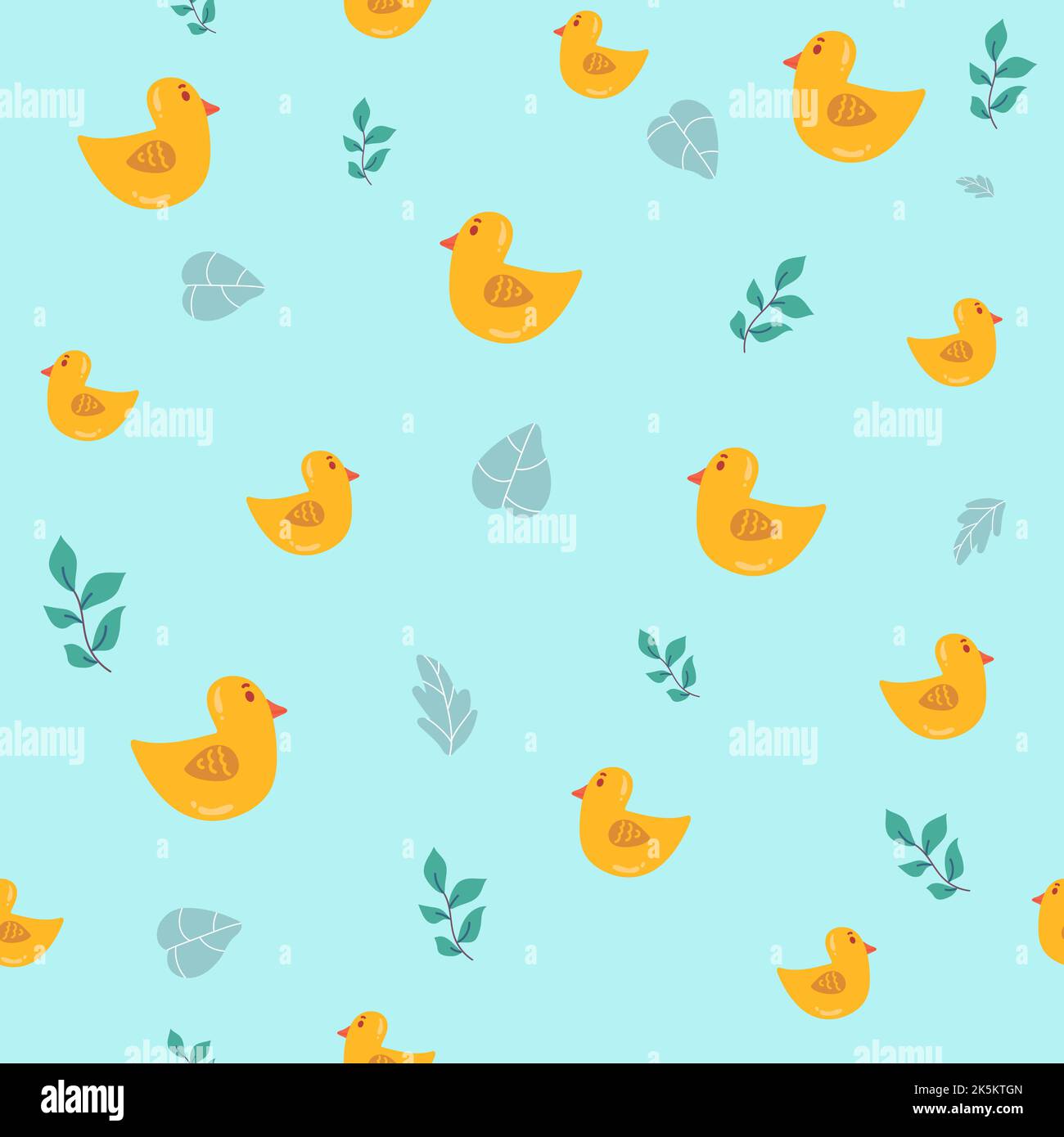 Seamless baby pattern in pastel colors with toys objects. ducks Vector ...