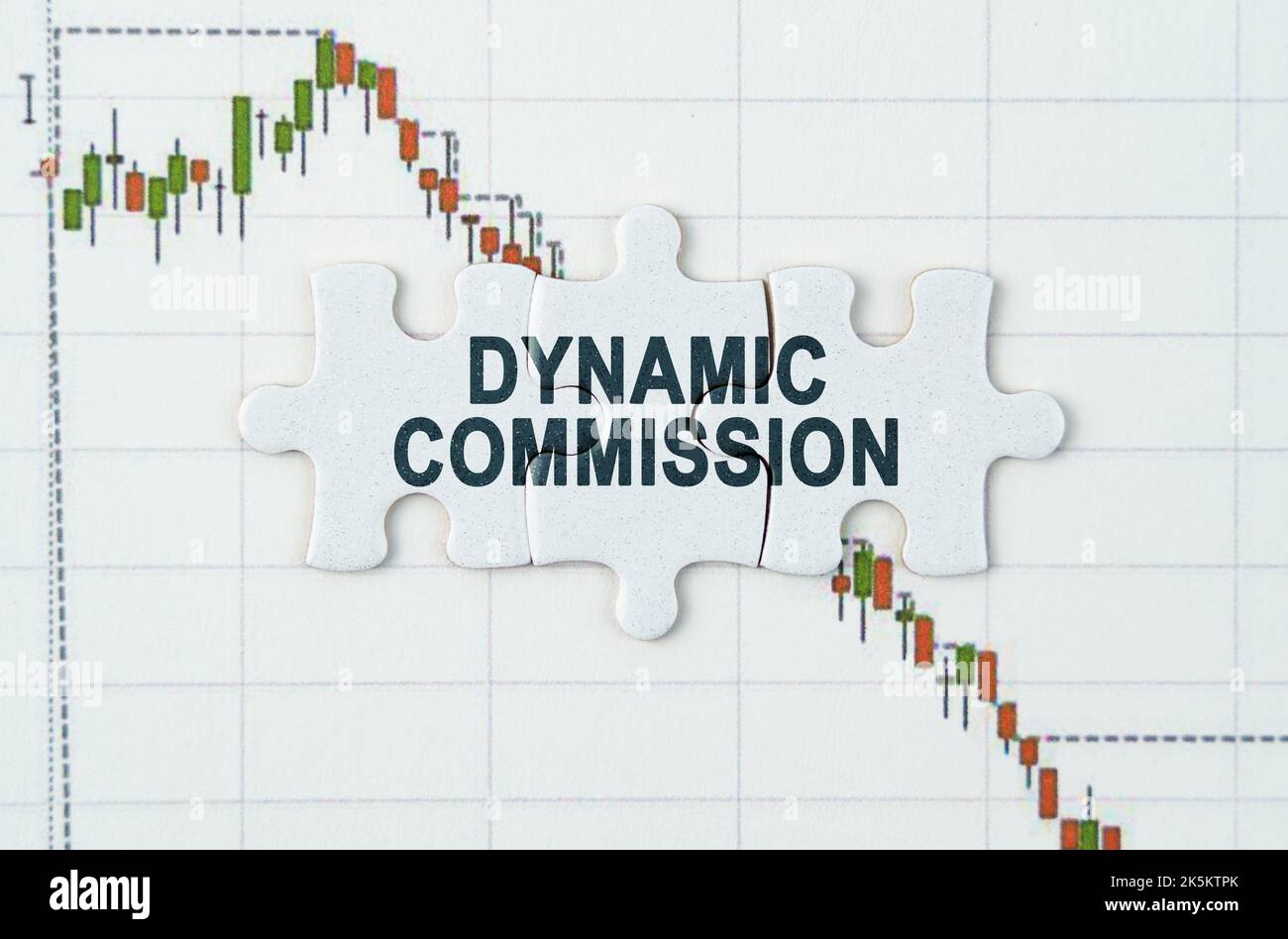 Business concept. On the quotes chart there are puzzles with the ...