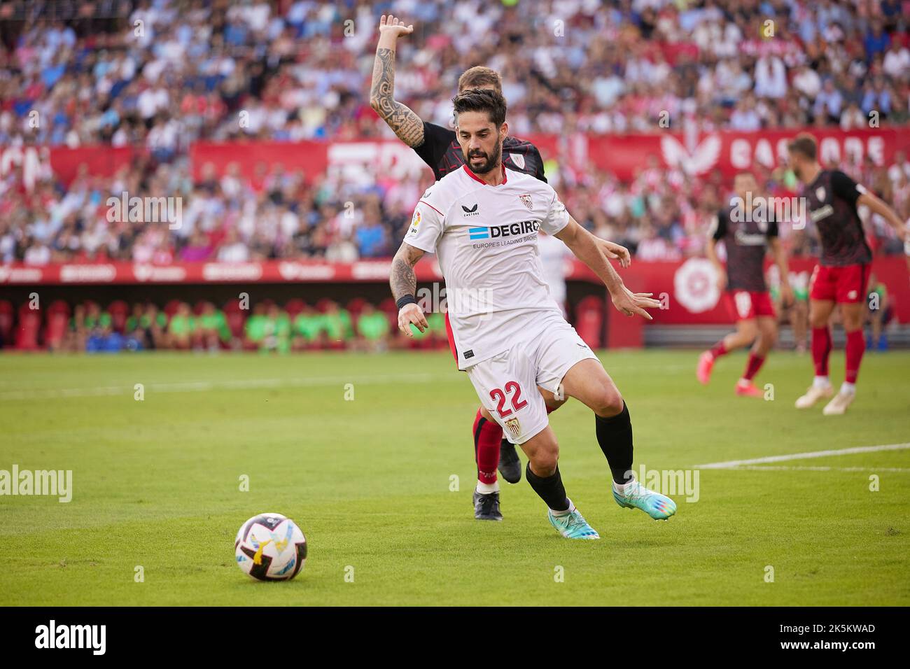 Seville, Spain. 08th, October 2022. Isco (22) of Sevilla FC seen during ...