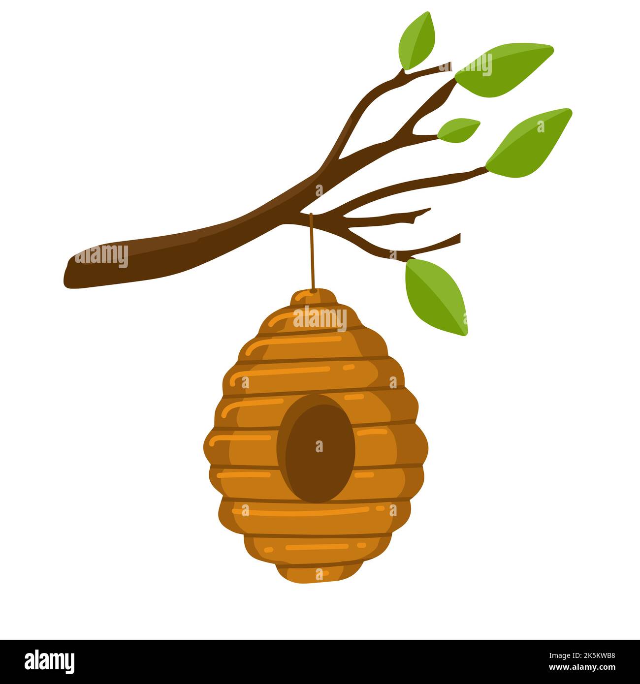 Yellow bee hive on a white background. Bee hive isolate. Stock Vector ...